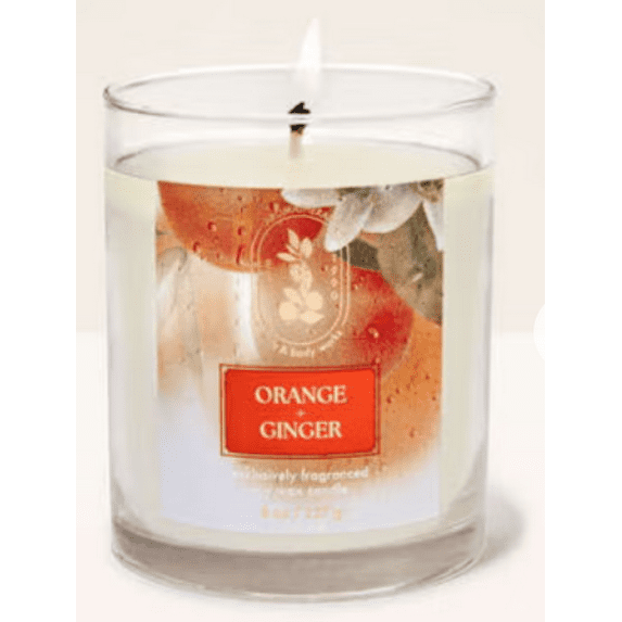 Bath & Body Works White Barn 8 oz Orange Ginger Scented Single Wick ...