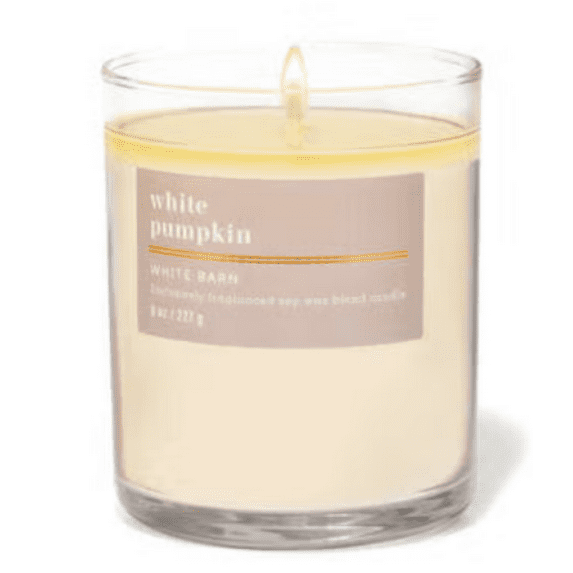 Bath & Body Works White Barn 8 oz White Pumpkin Scented Single Wick ...