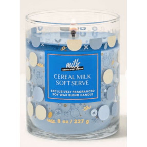 Bath & Body Works White Barn CEREAL MILK SOFT SERVE Single Wick Candle ...