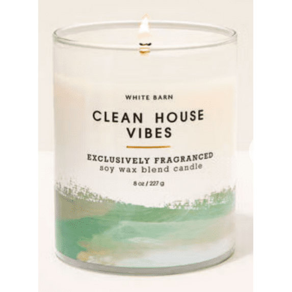 Bath & Body Works White Barn Clean House Vibes Scented 8 oz Single Wick ...