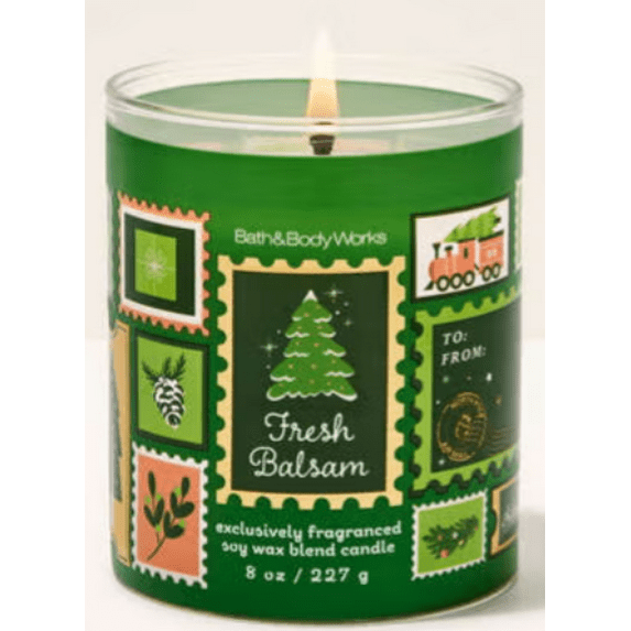 Bath & Body Works White Barn FRESH BALSAM Single Wick Candle 8 oz ...