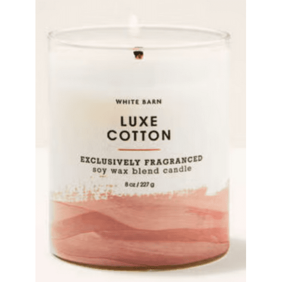 Bath & Body Works White Barn Luxe Cotton Single Wick Candle 8 oz ...