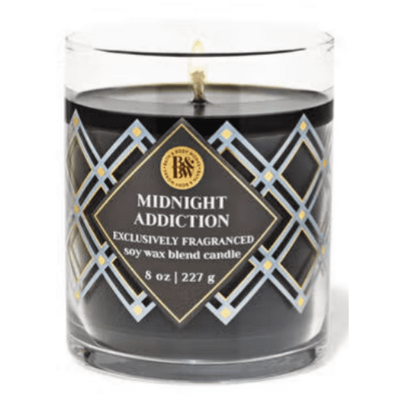 Bath & Body Works White Barn Midnight Addiction Single Wick Candle 8 oz ...