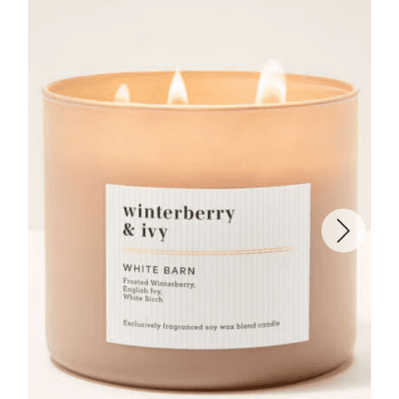 Bath & Body Works White Barn Winterberry & Ivy Scented 3-Wick Soy Wax ...