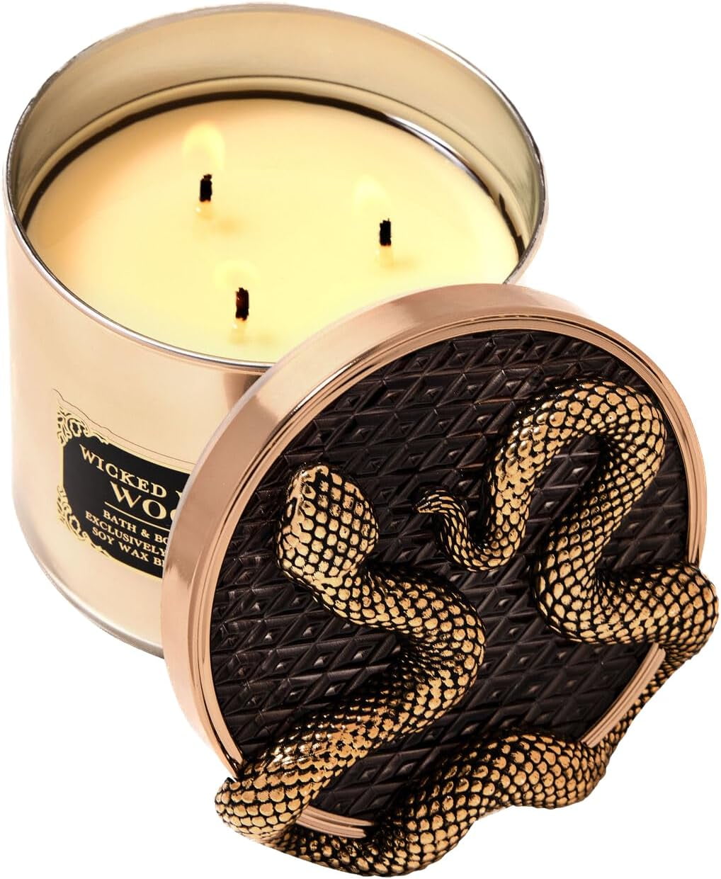 Bath & Body Works Wicked Vanilla Woods Snake Lid 3 Wick Candle 14.5 Oz ...
