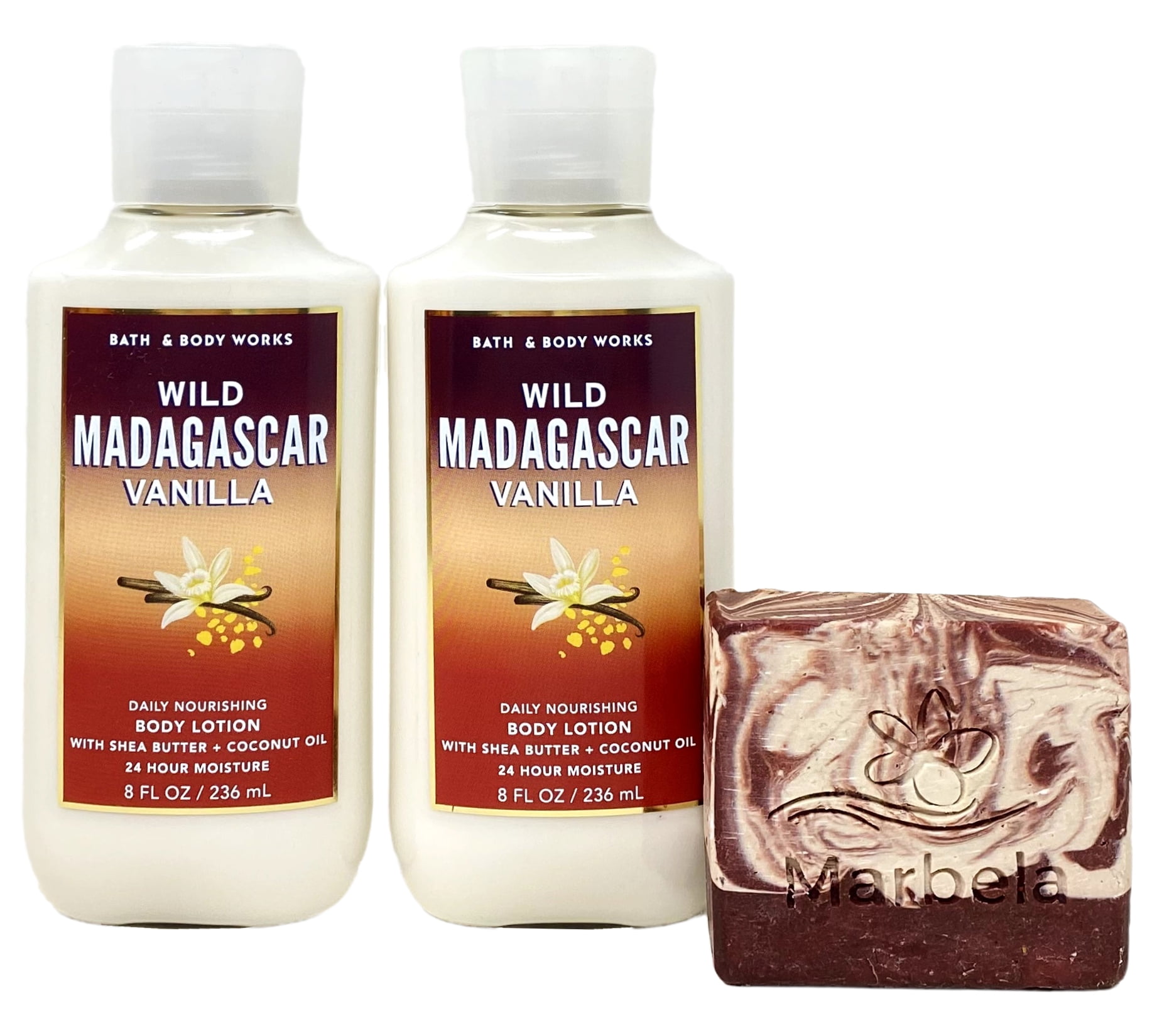Bath & Body Works Wild Madagascar Vanilla 2 Pack Daily Nourishing Body Lotion Bundle with a ...
