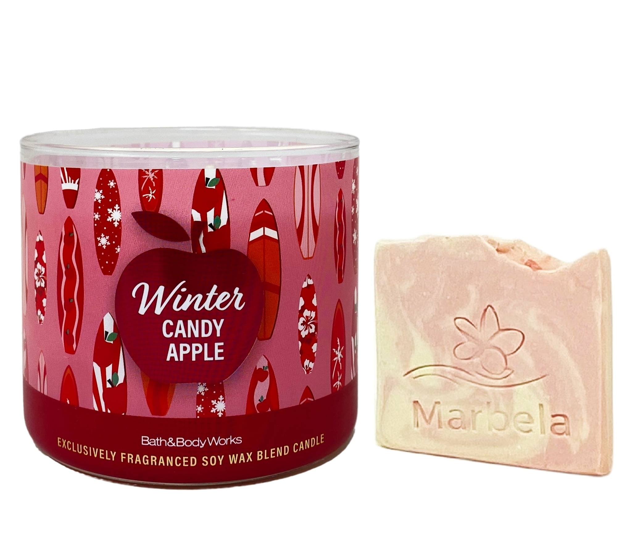 Bath & Body Works Winter Candy Apple 3-Wick Scented Candle with a ...