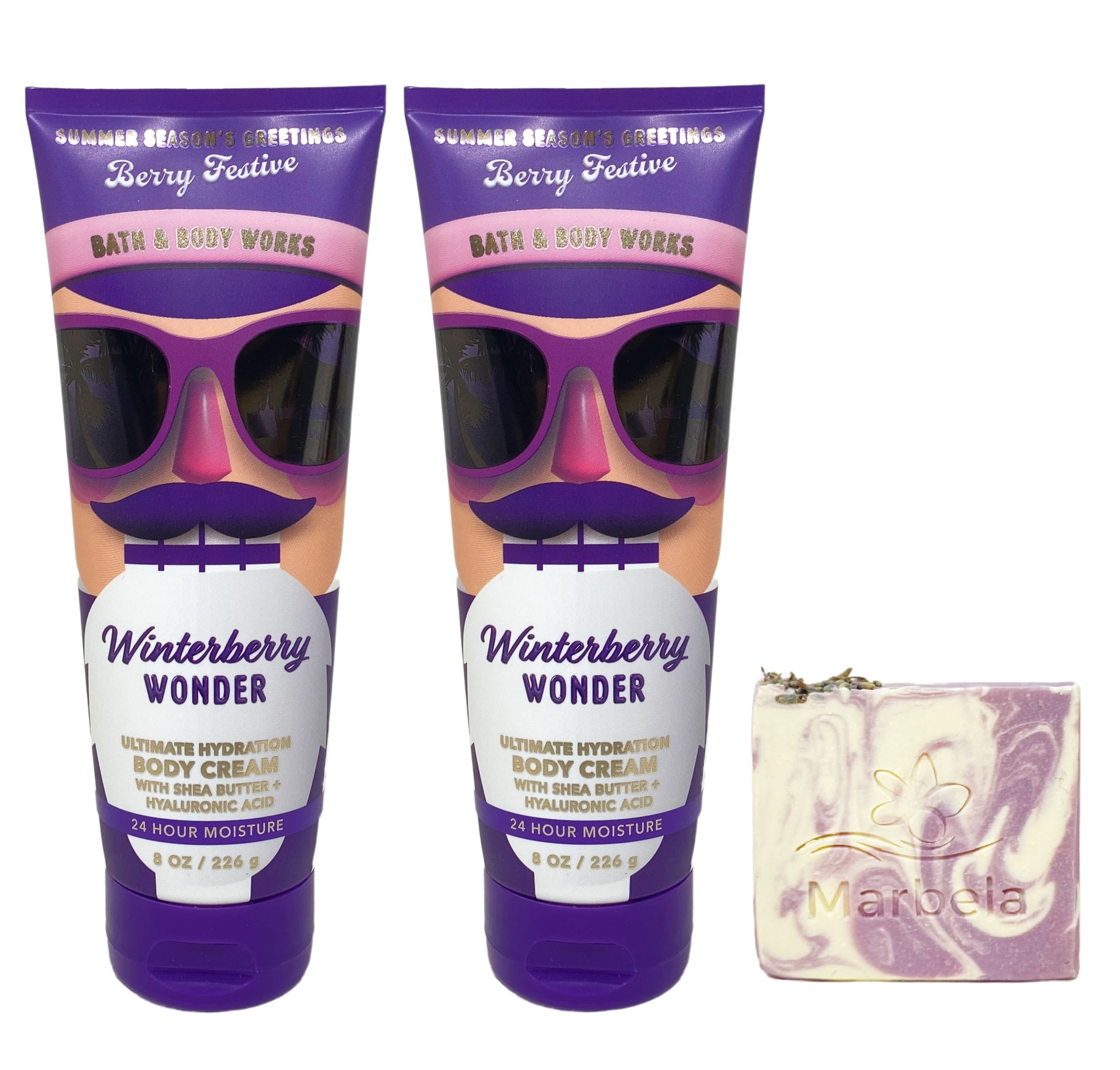 Bath & Body Works Winterberry Wonder 2 Pack Body Cream Bundle with a ...