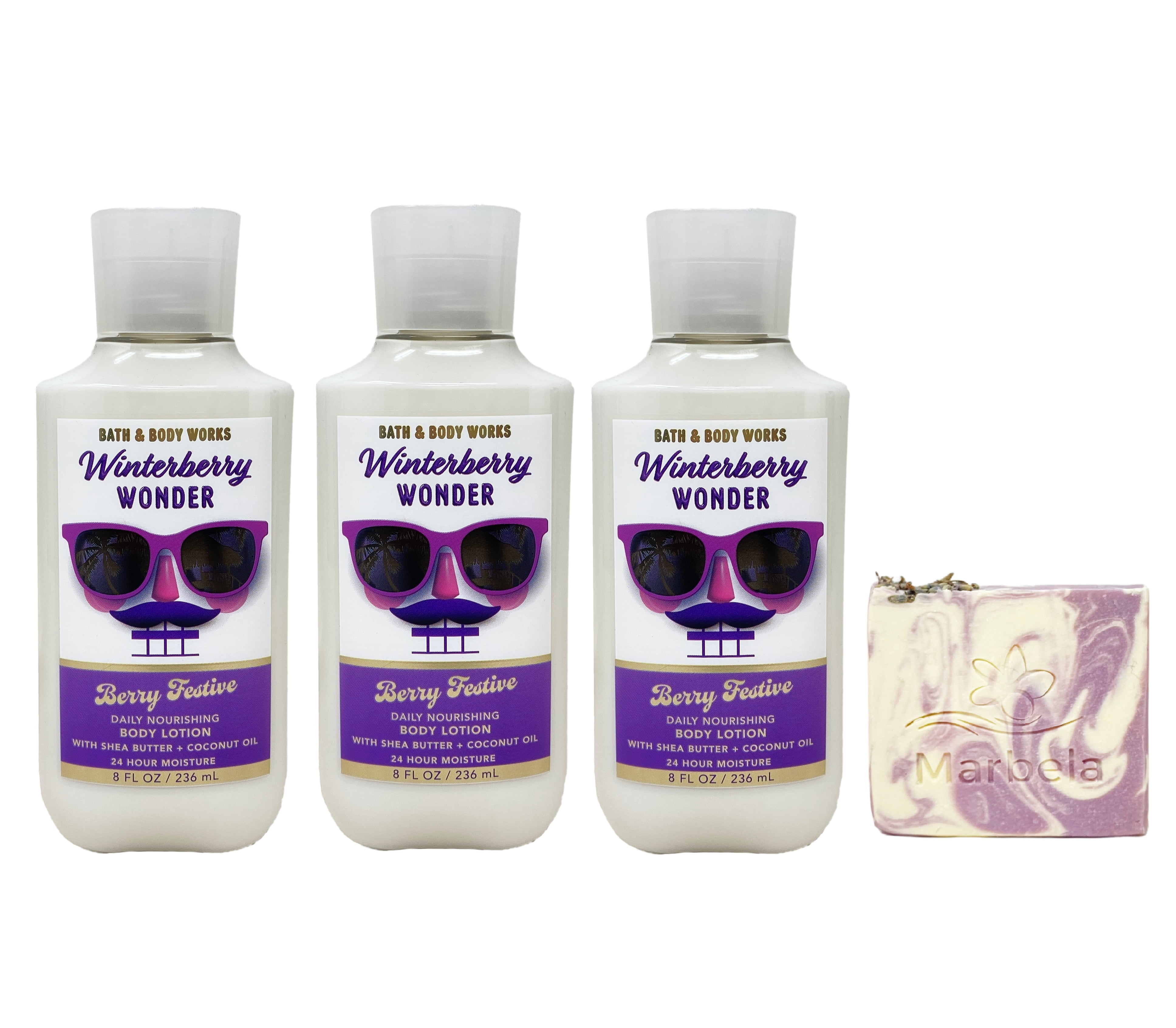 Bath & Body Works Winterberry Wonder 3 Pack Body Lotion Bundle with a ...