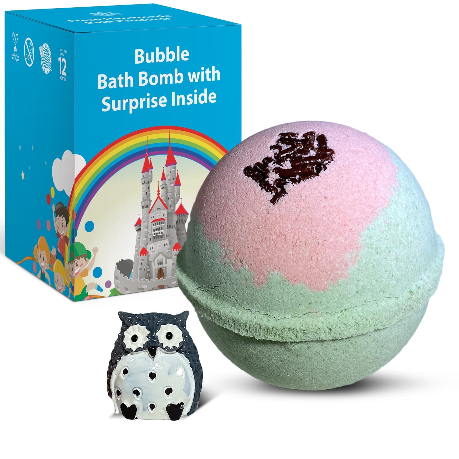 Bath Bomb for Kids with a Surprise Toy Cute OWL Inside Handmade in USA ...