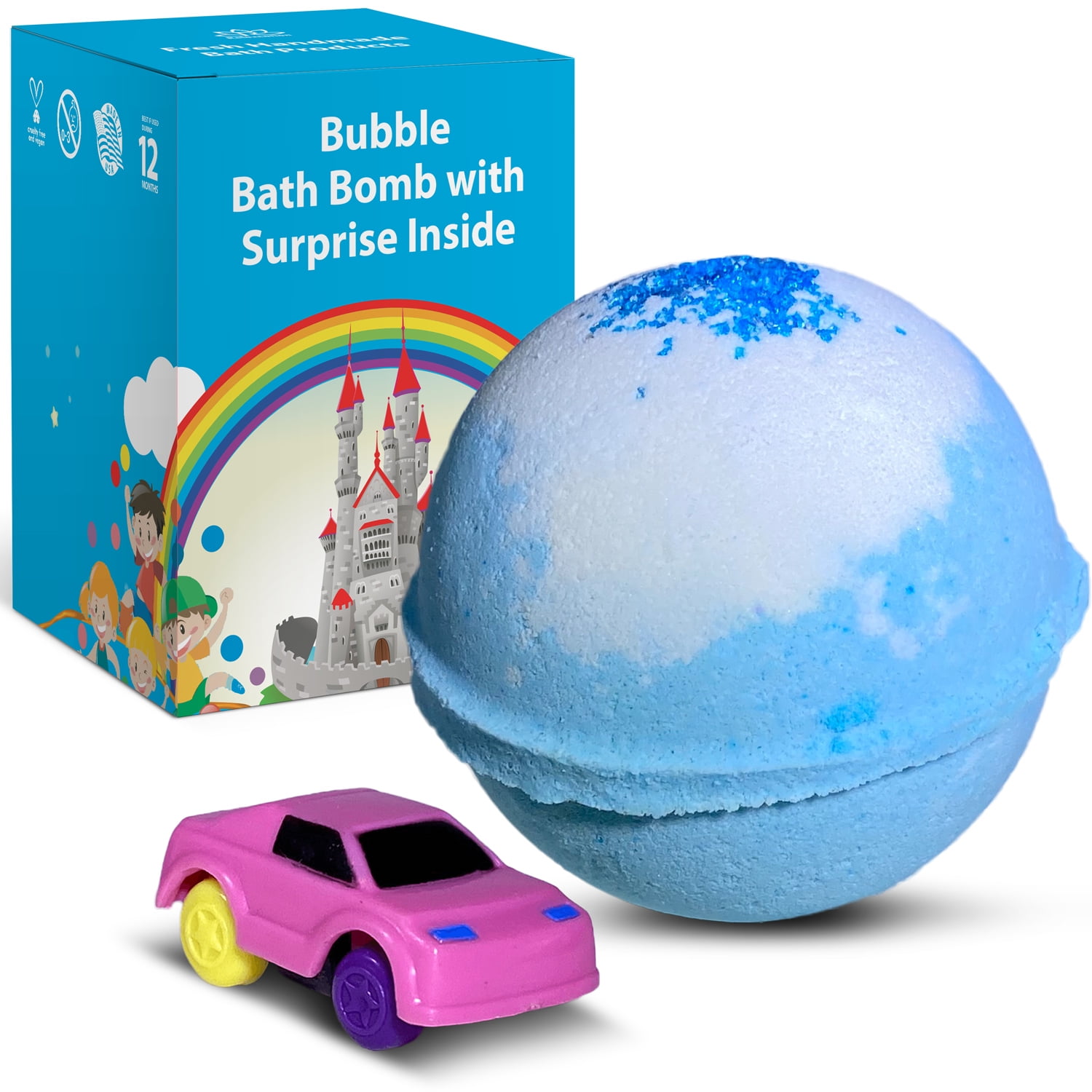 Relaxcation Kids Bath Bomb with Surprise Mini Car Toy Inside, Grape ...