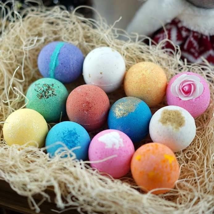 Bath Bombs Gift Set 12 Fizzies, Shea & Coco Butter Dry Skin Moisturize ...