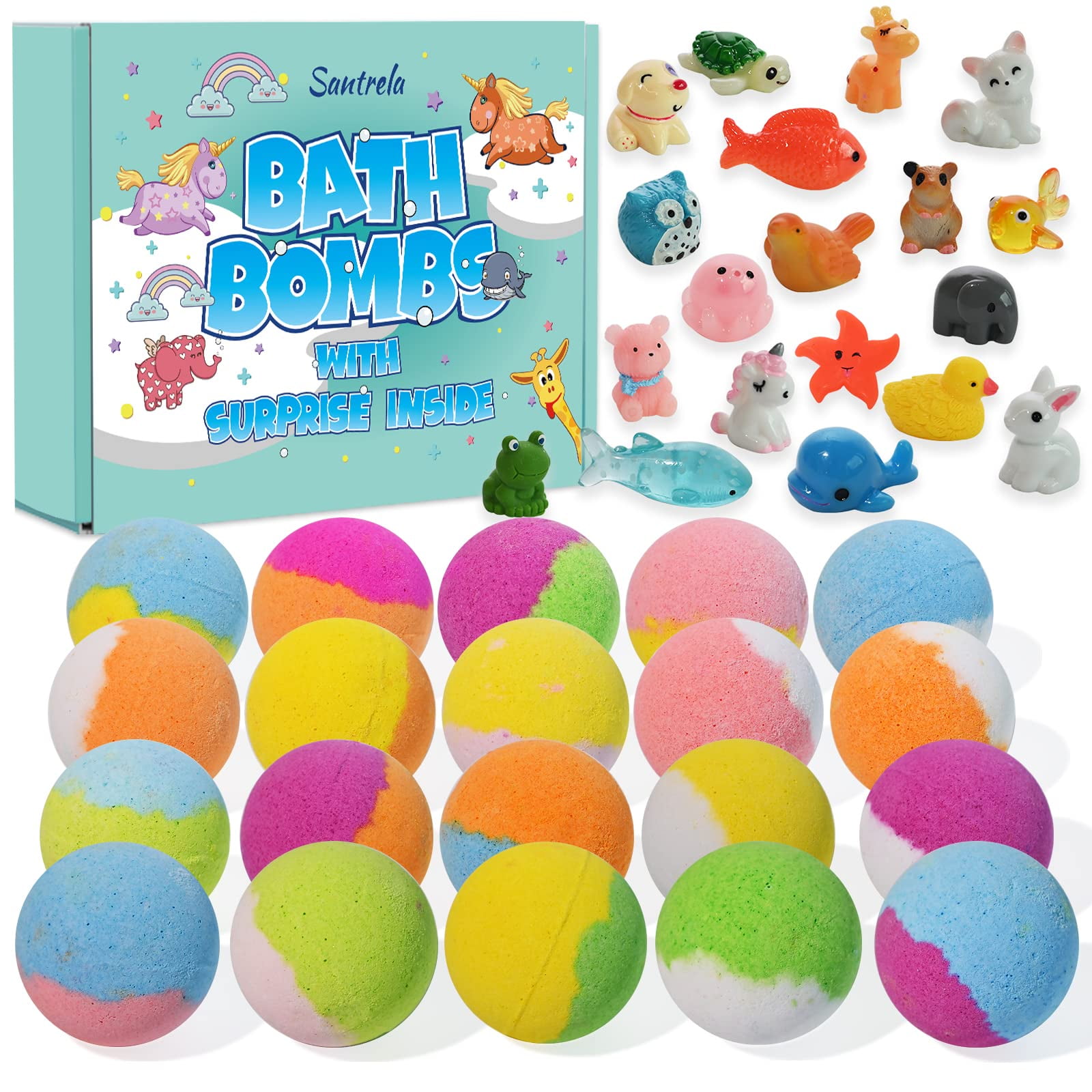 Bath Bombs for Kids with Surprise Inside for Girls Boys - 20 Pack Bath Bombs Gift Set with Toys ...