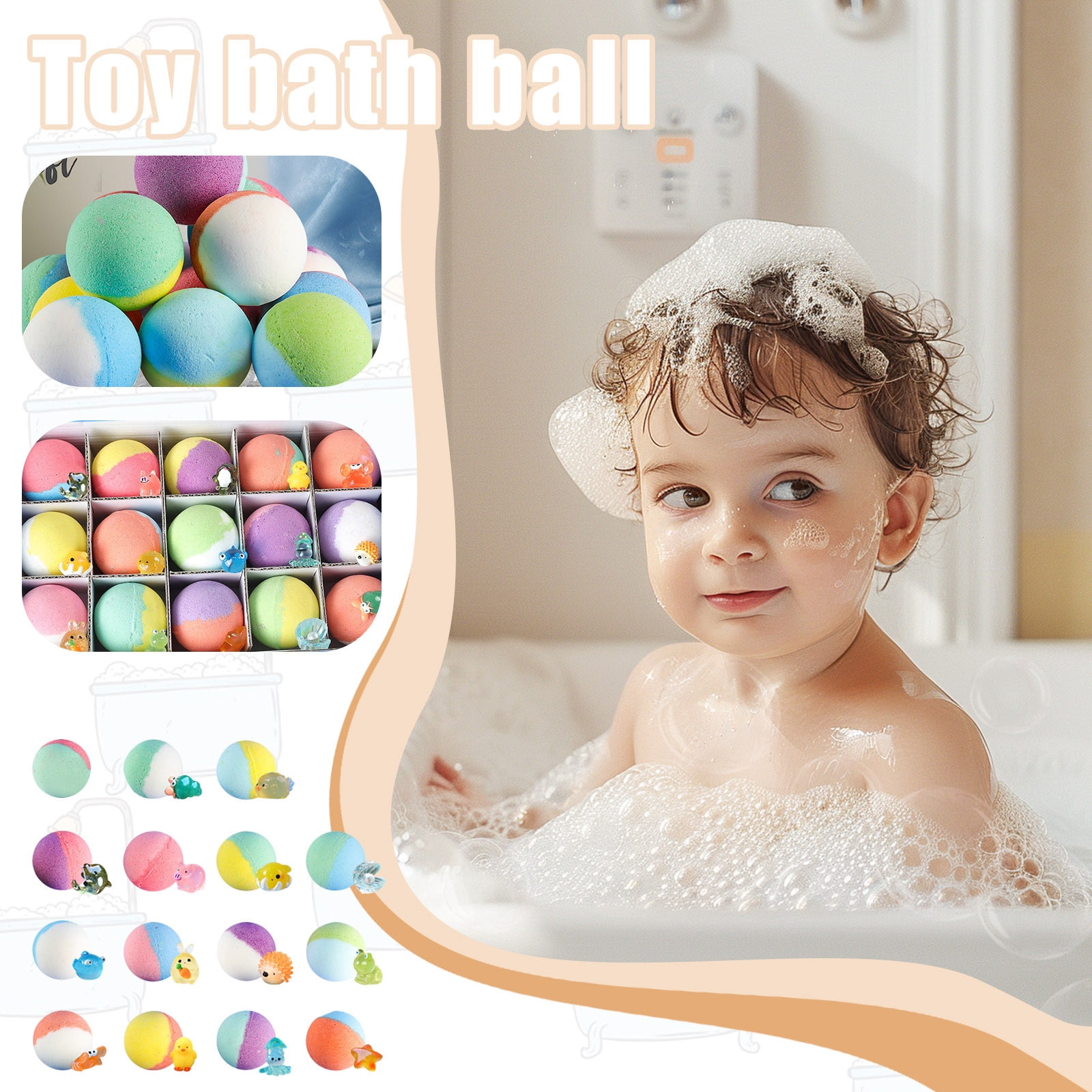 Bath Bombs for Kids with Toys Inside for Girls Boys - 15 Set Surprise ...