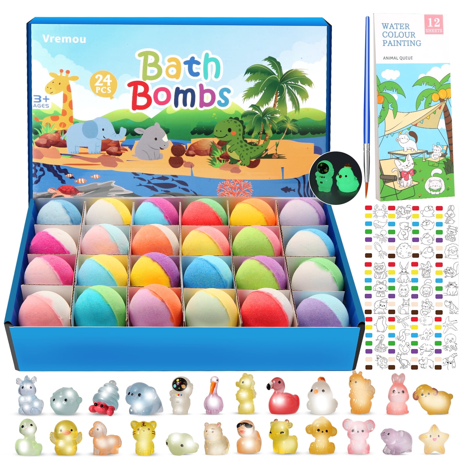 Bath Bombs for Kids with Surprise Inside, 24 Pack Kids Bath Bombs with ...