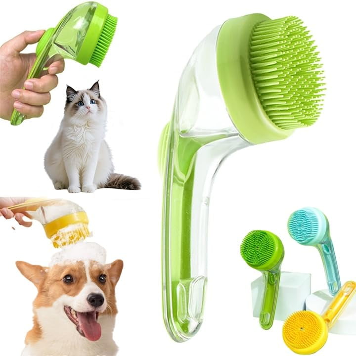 Bath Brush for Dogs with Soap Dispenser, 2025 New Dog Scrubber for Bath ...