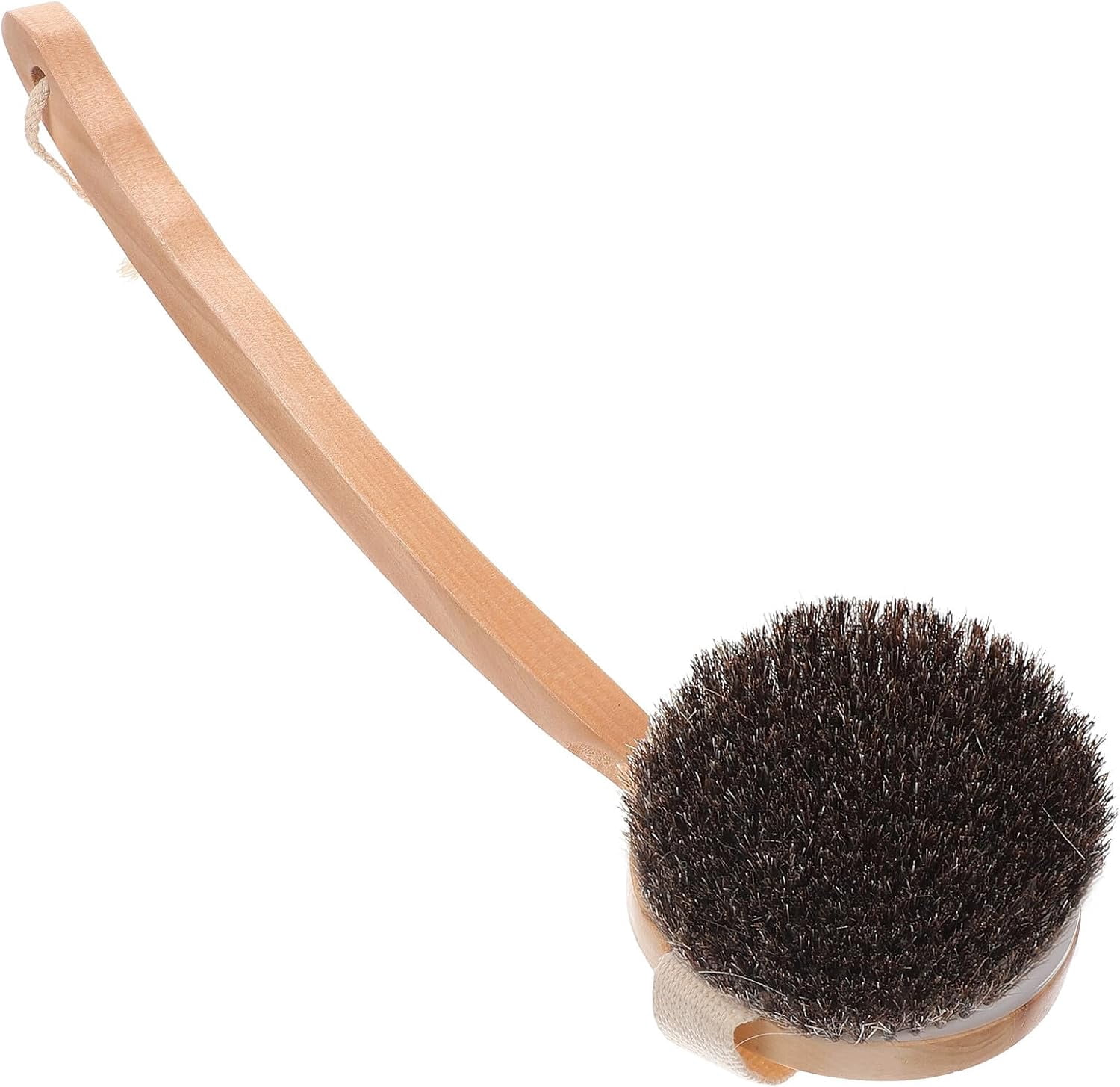 Bath Brush Long Handle Back Scrubber with Natural Horsehair Bristles ...