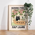 Bath Cat Scrub First Nap Later Kawaii Self Care Wall Decor Unframed ...