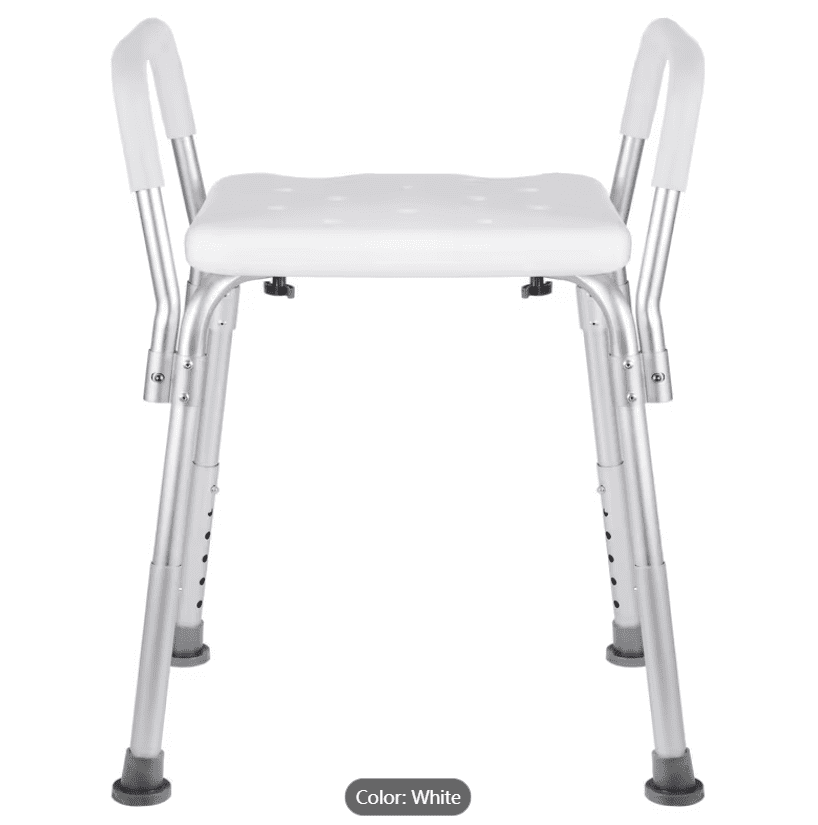 Bath Chair and Shower Chair with Armrests for Elderly, Sturdy White ...