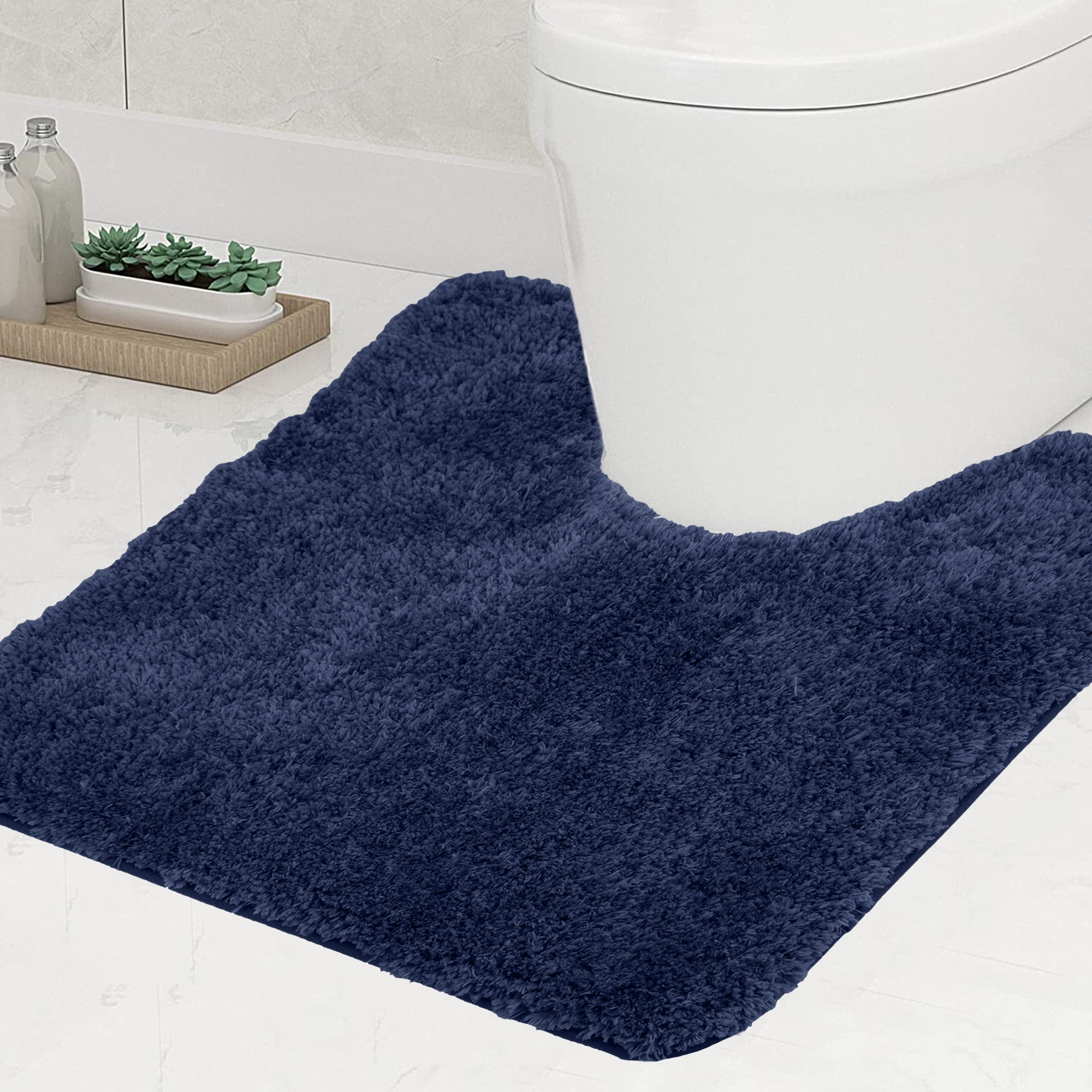 Non-Slip Bath Contour Rugs, Microfiber Washable, Absorbent Shaggy ...