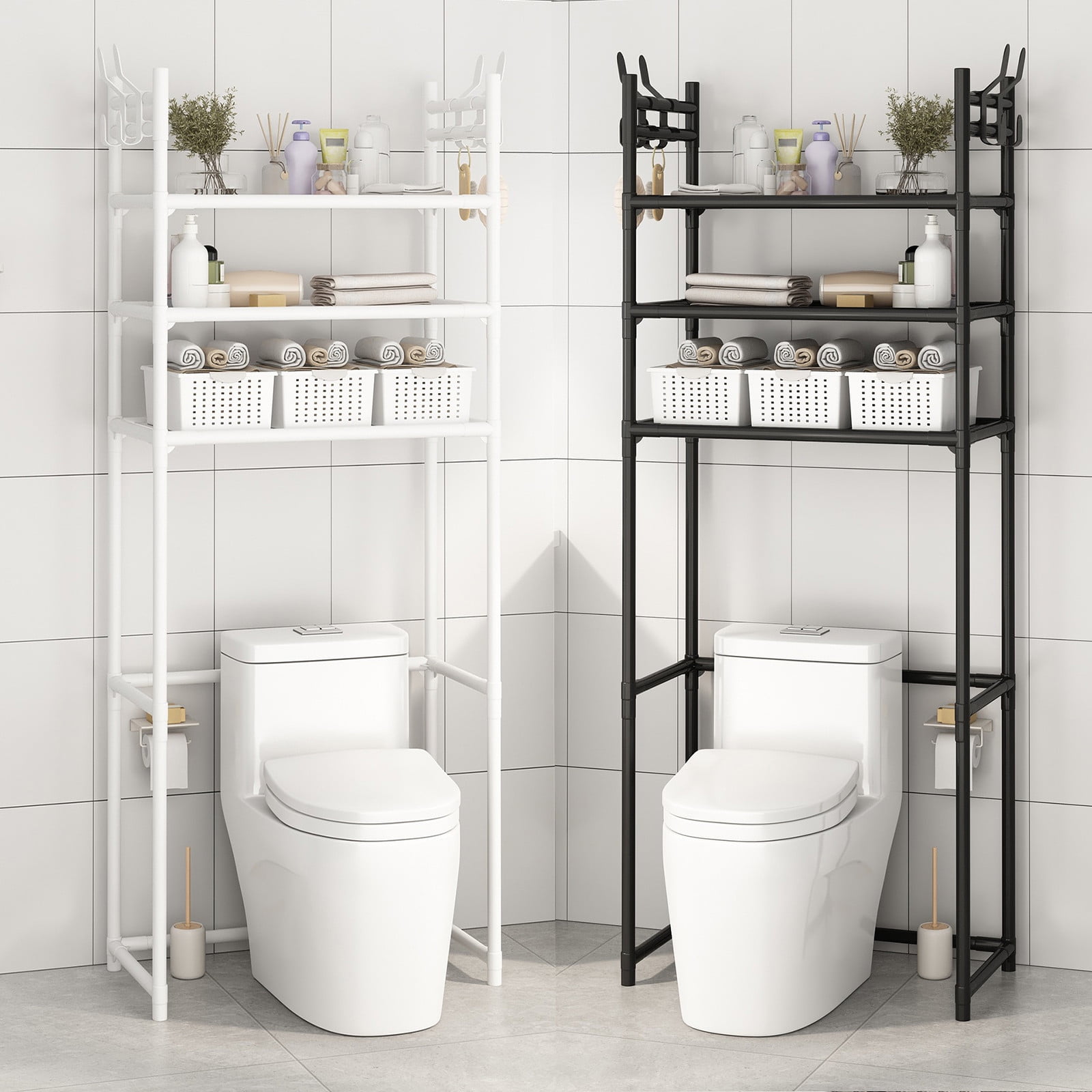 Bath Deals tupukom Over The Toilet Storage Rack Freestanding Bathroom ...