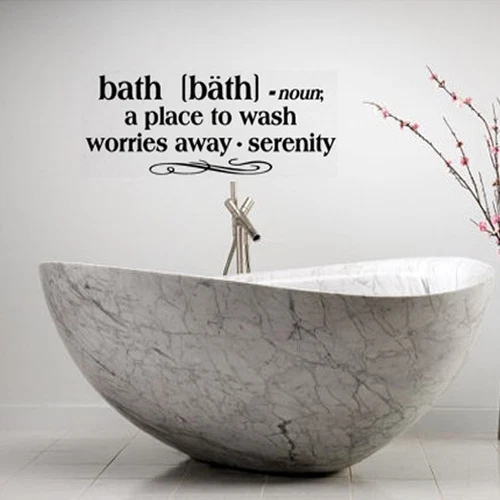 Bath Definition Words Bathroom Vinyl Decor Decal Wall Lettering Sticker ...