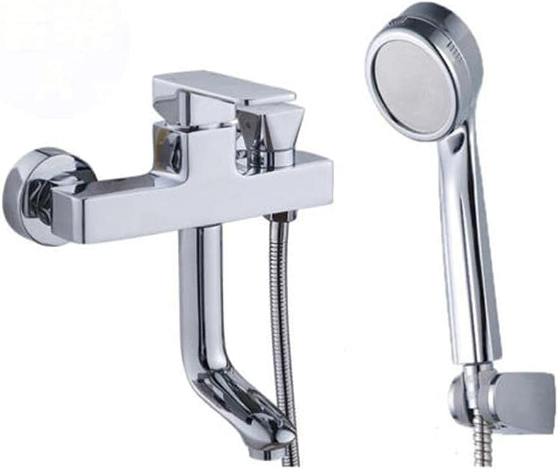Bath Faucet Wall Mounted Chrome Rotatable Brass Hot Water and Cold ...