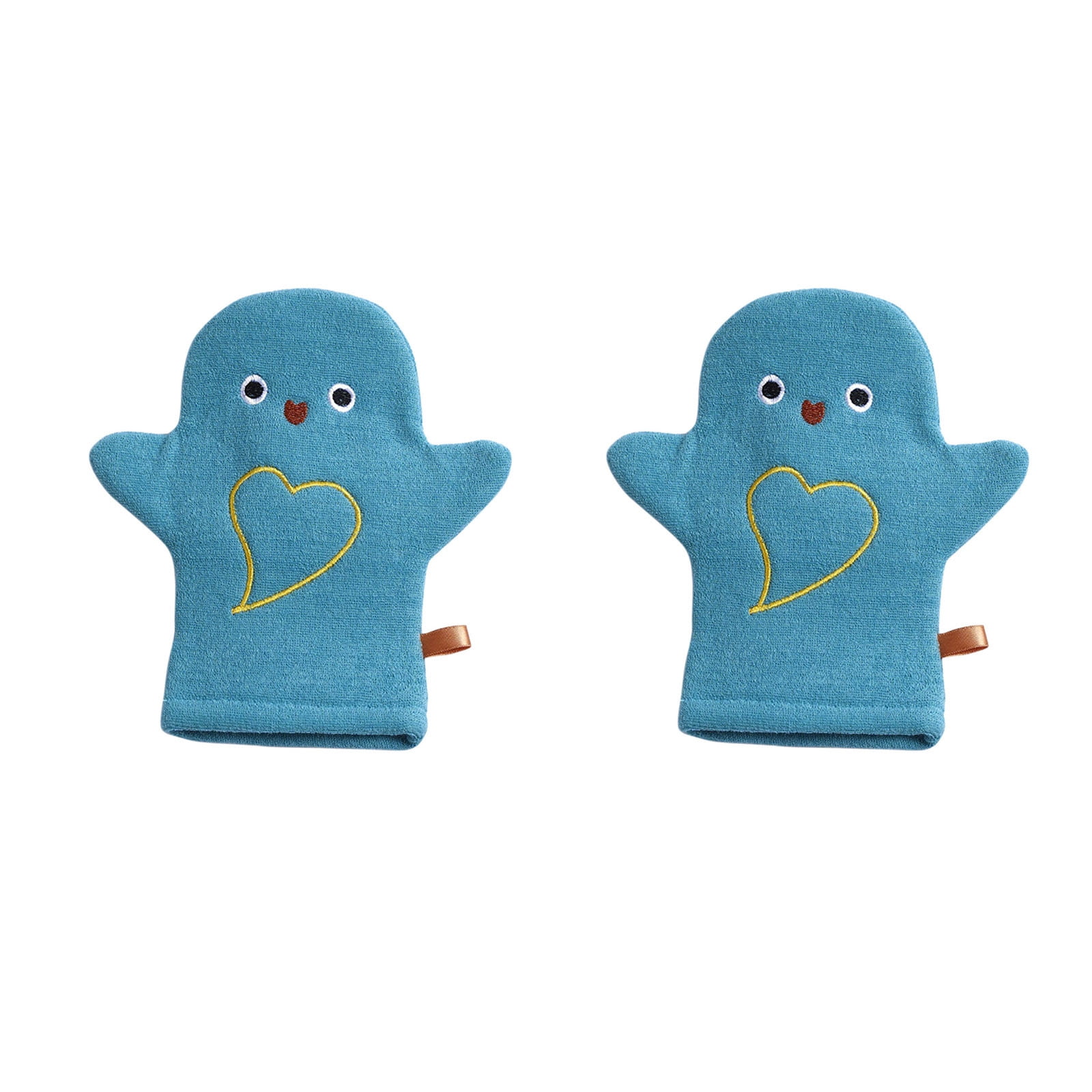 Bath Gloves, Soft Absorbent Bath Mittens for Kids, 2-Pack Premium ...