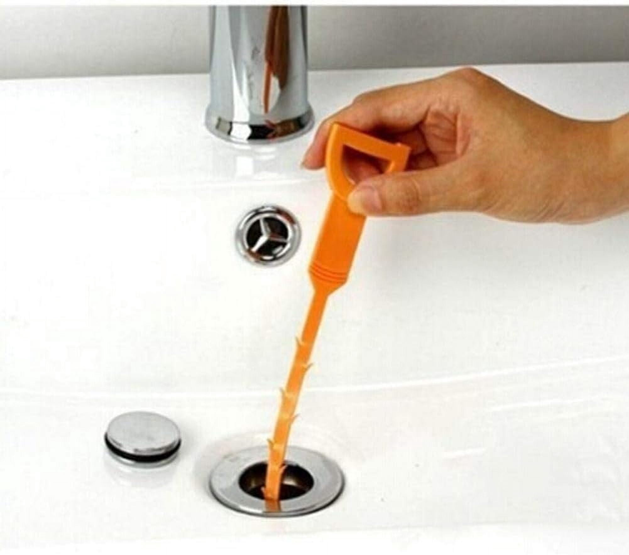 Bath Hair Cleaner Remover Chain Kitchen Sink Hook Brush Bathtub Long ...