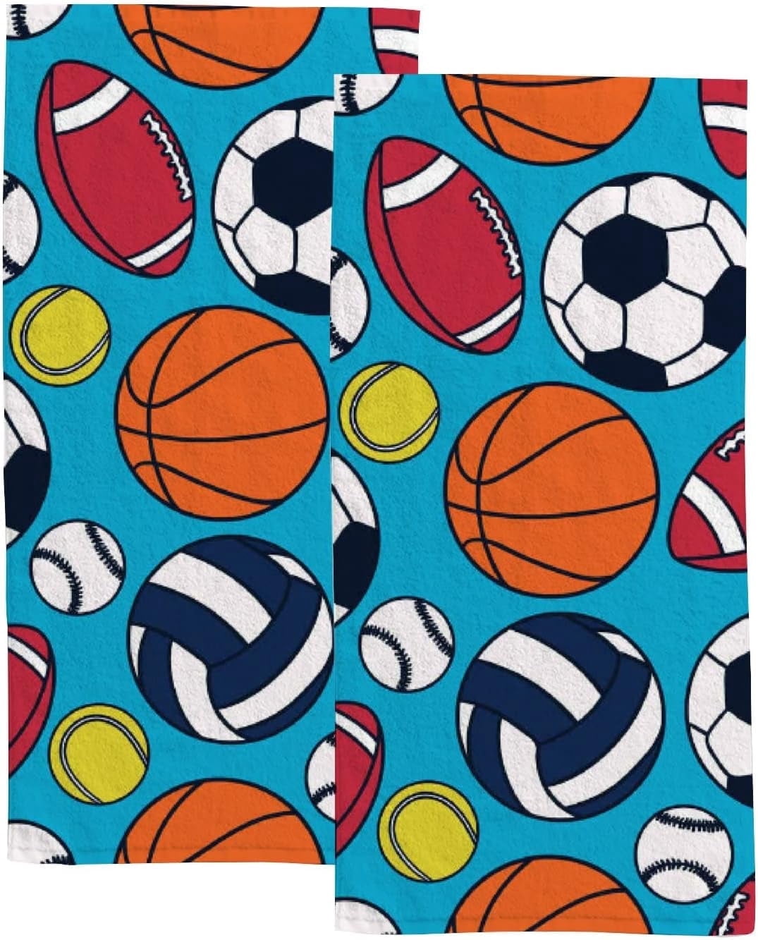 Bath Hand Kitchen Towels Cartoon Colorful Balls Face Towel 2 Pack ...