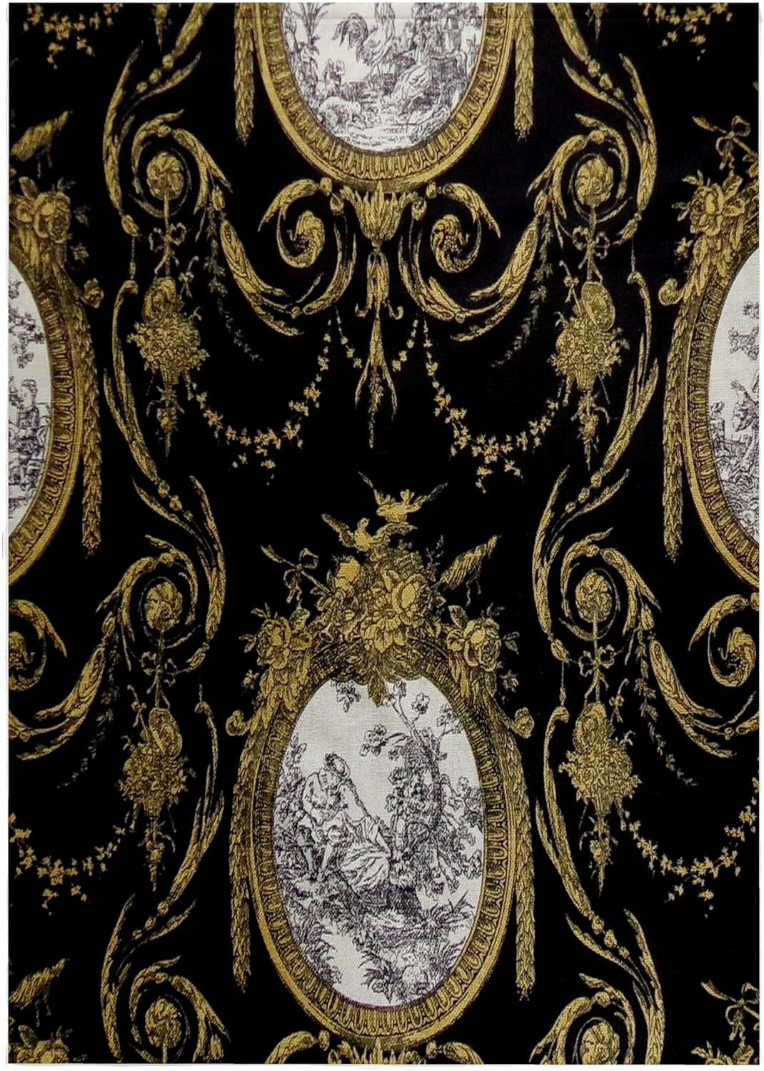 Bath Hand Pool Towel - French Toile. Gold and Black. Pattern - Walmart.com
