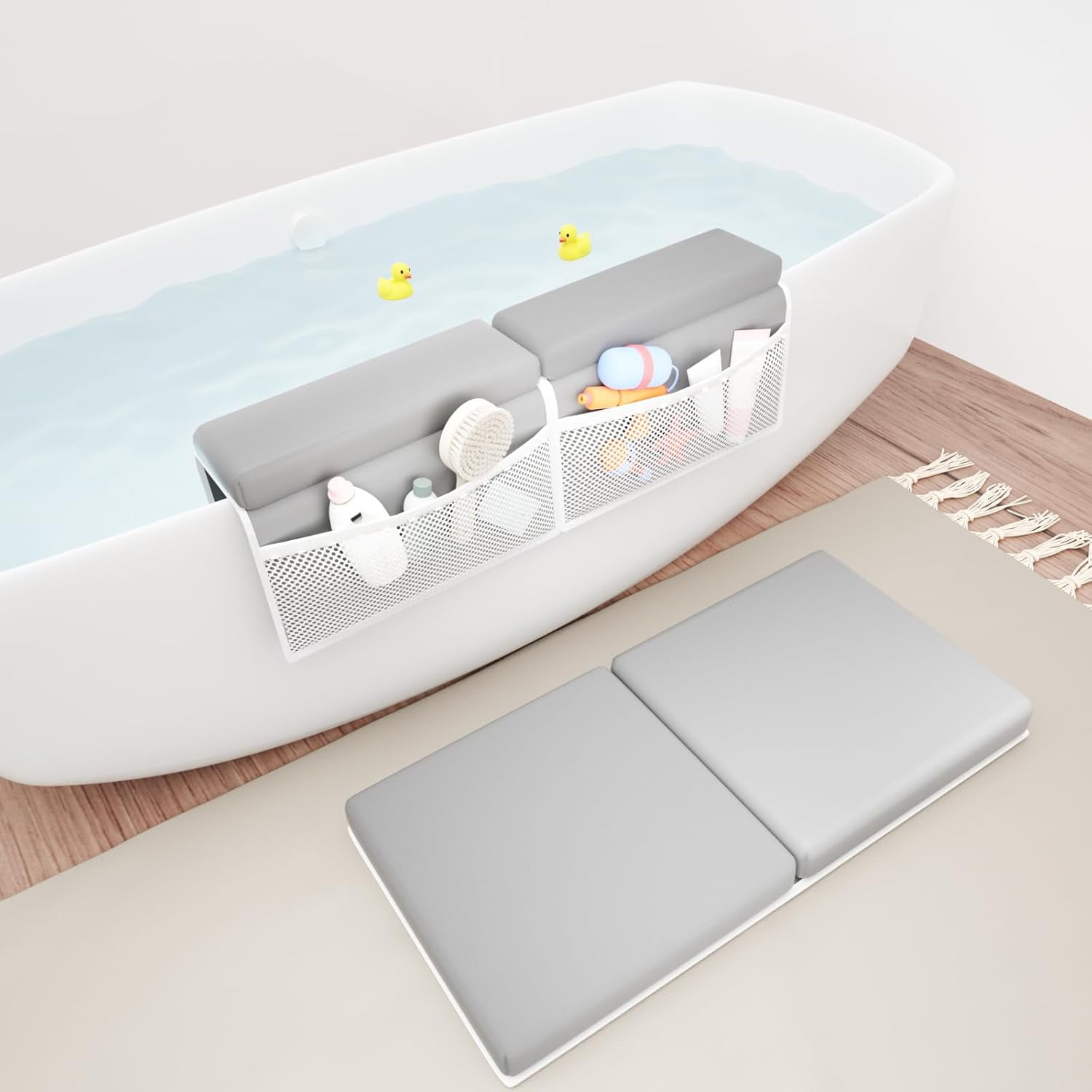 Bath Kneeler and Elbow Rest Pad Set – Grey Baby Bathing Kneeler Pad for ...