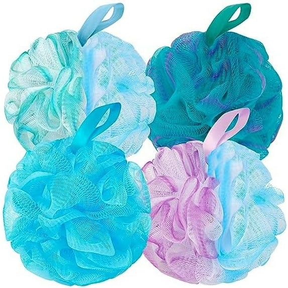 Bath Loofah Shower Sponge Body Back Scrubber Soft Mesh Shower Puffs ...