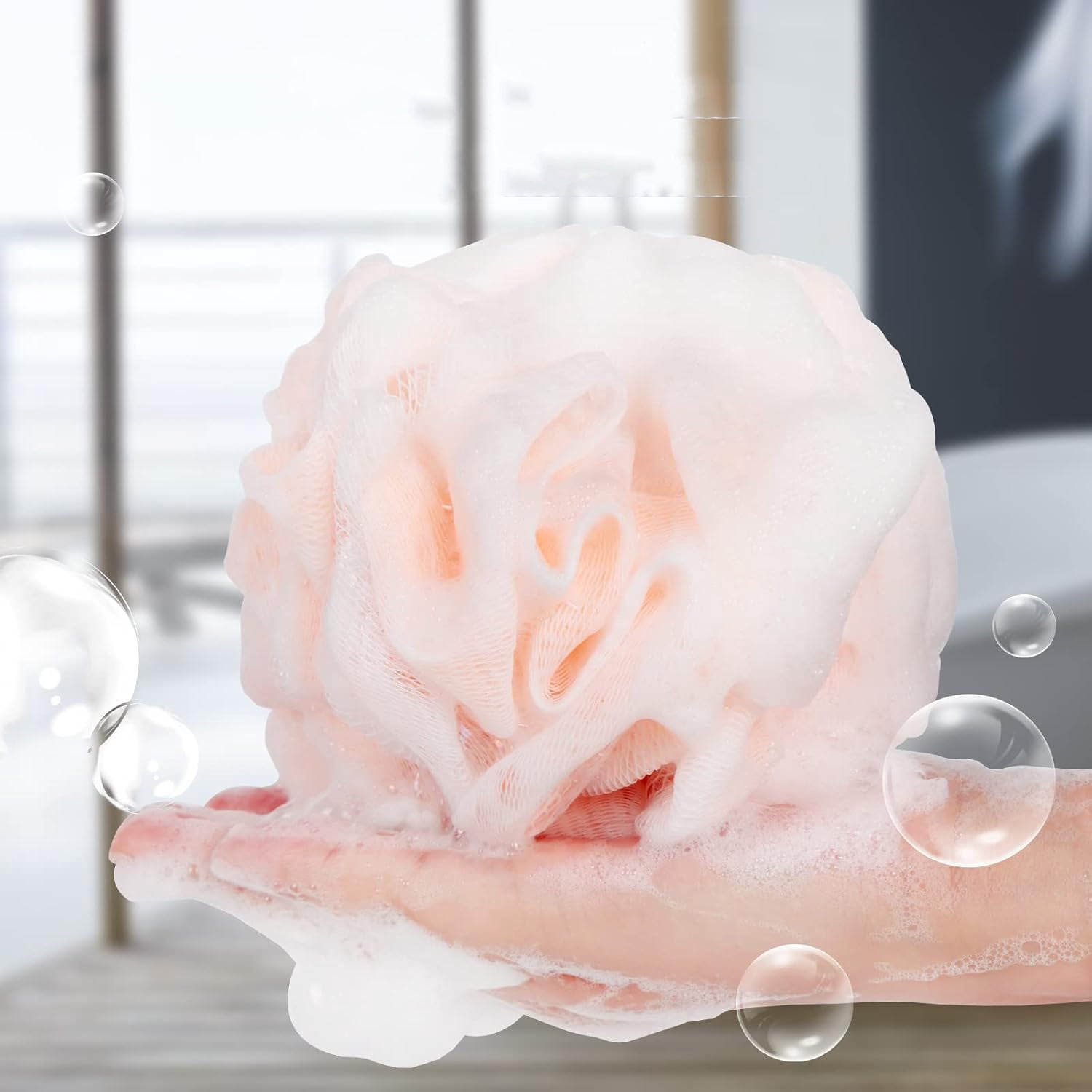 Bath Loofah Sponge Body Scrubber Shower Sponge Exfoliating Mesh Pouf ...