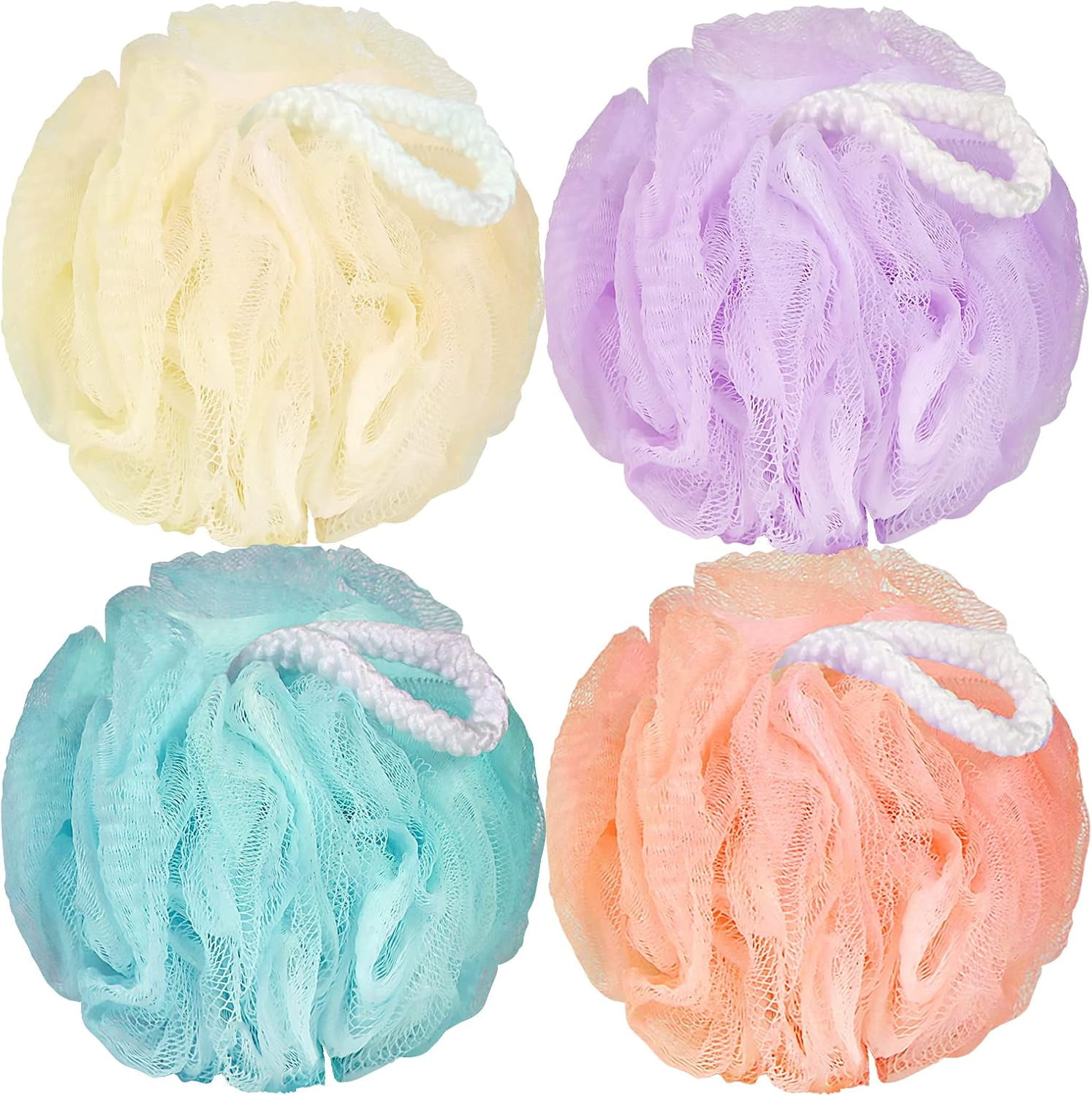 Bath Loofah Sponge Body Scrubber Shower Sponge Exfoliating Mesh Pouf ...