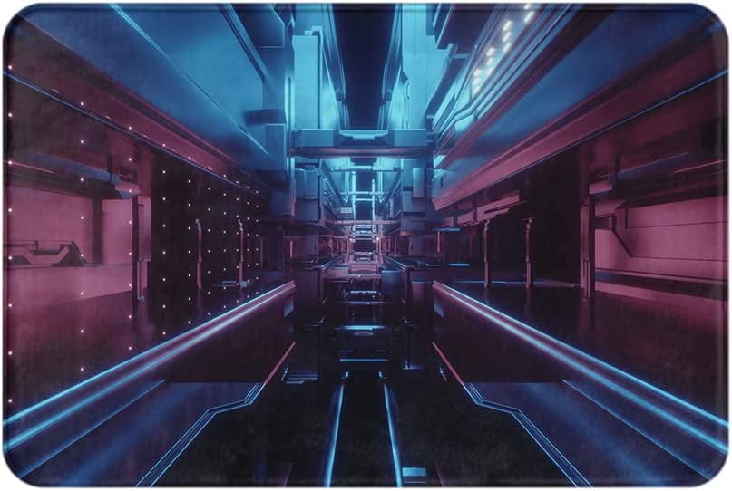 Bath Mat for Bathroom 3D Render Abstract Urban Geometric Futuristic ...