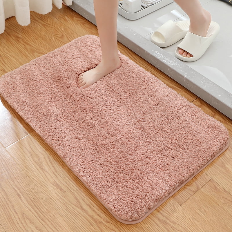 Bath Mat Bathroom Antiskid Foot Mat Plush Thick Absorbent Bahroom ...