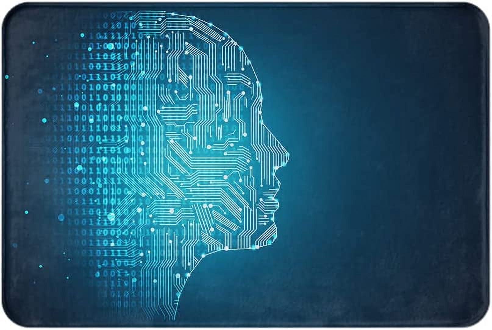 Bath Mat for Bathroom Artificial Intelligence Human Head Outline ...