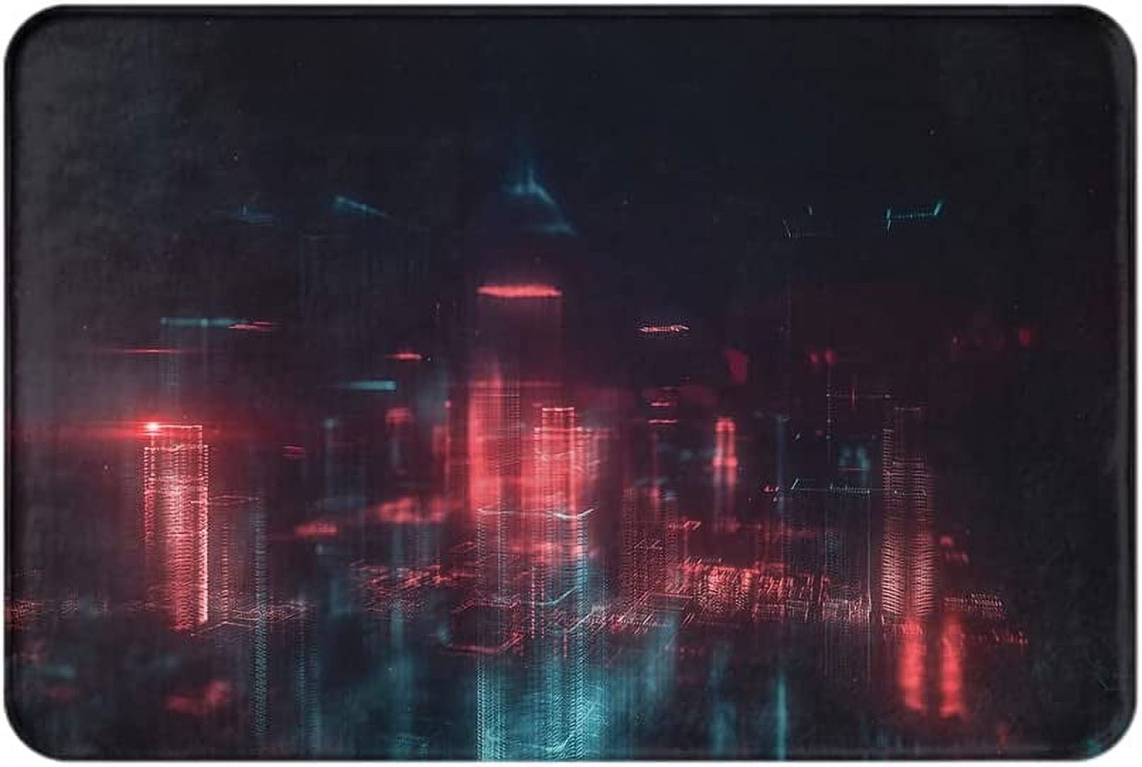 Bath Mat for Bathroom Digital Abstract City Made Glowing Dots Business ...