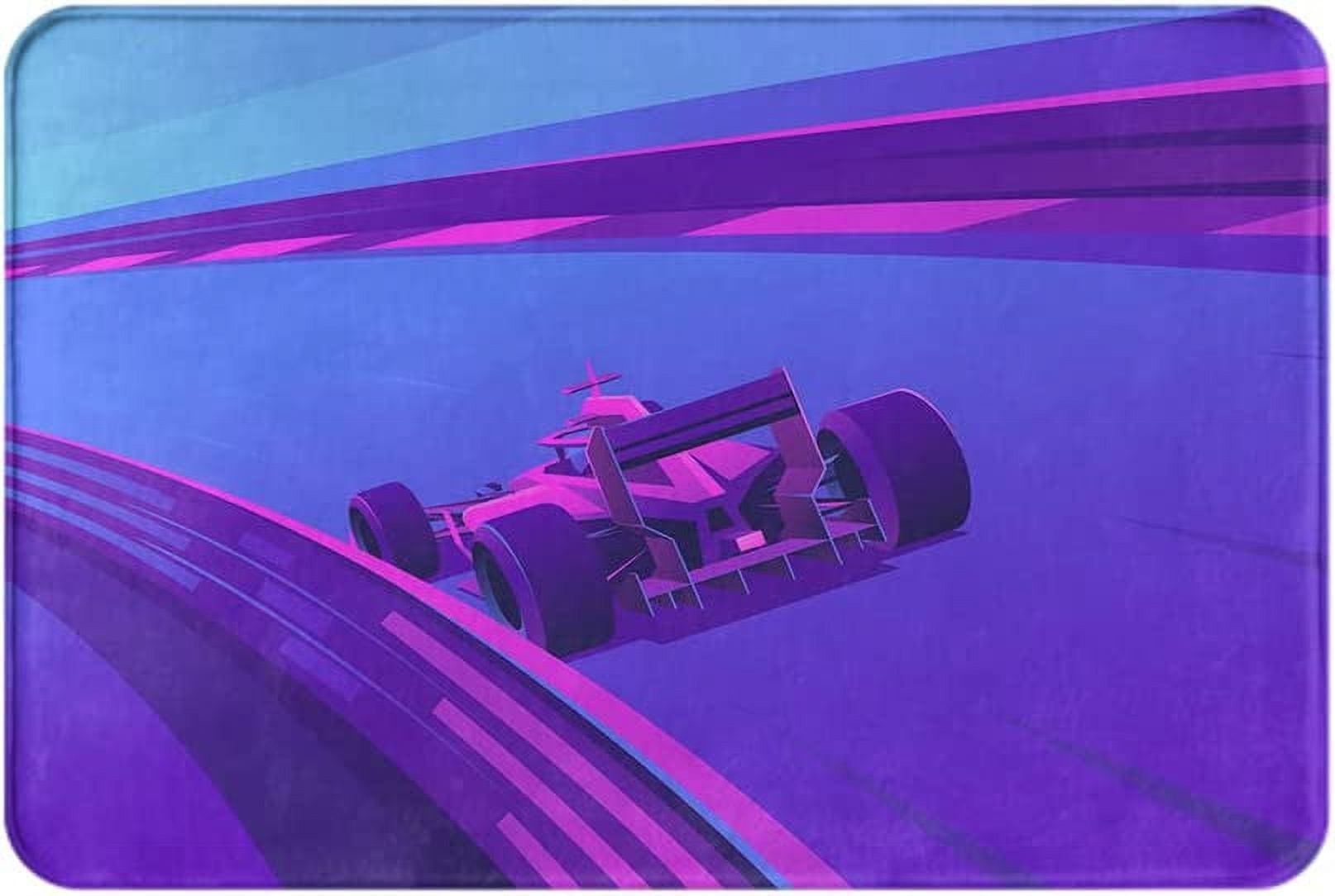 Bath Mat for Bathroom Fast Balid Track Sparsive Machine Turn Prix F1 ...