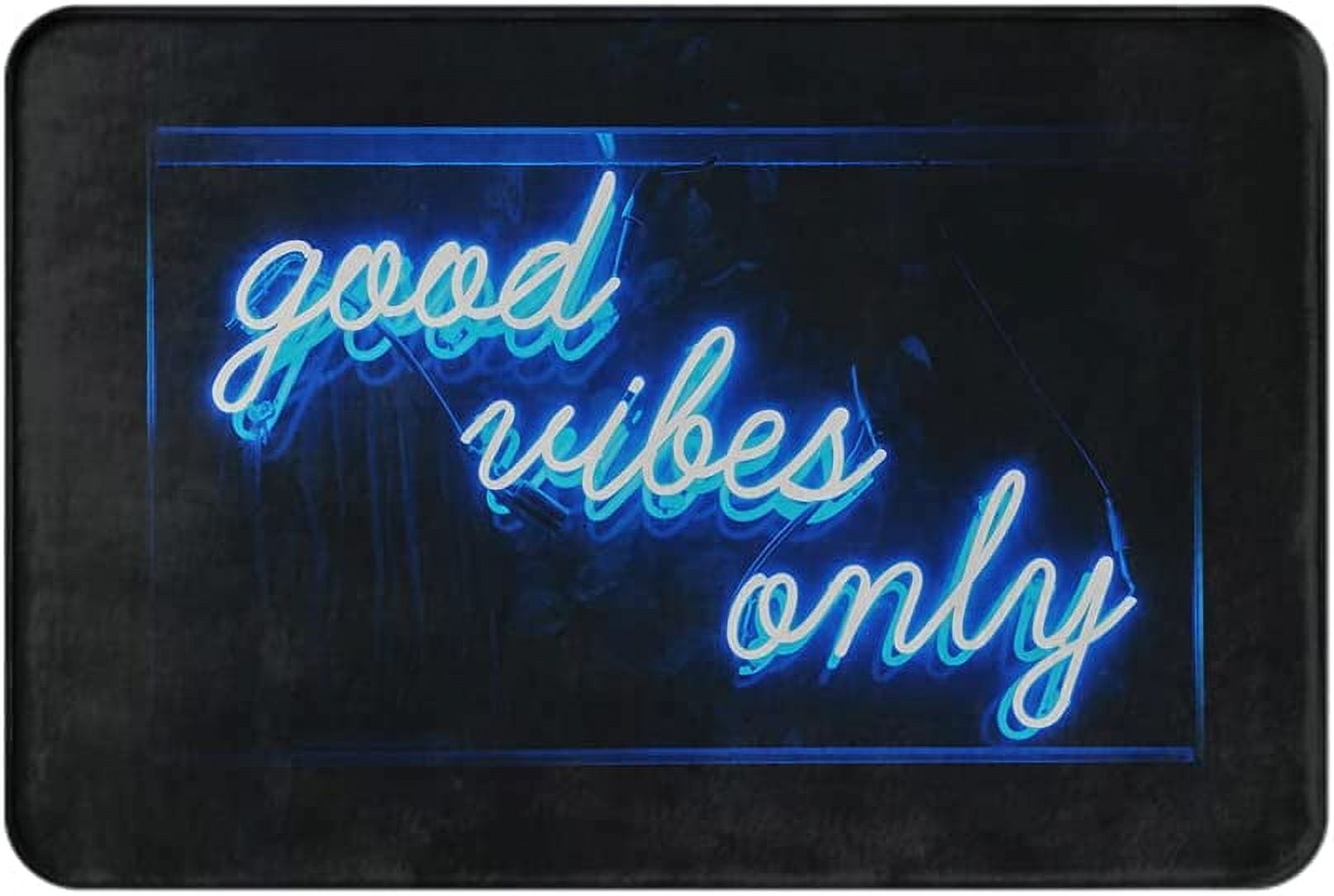 Bath Mat for Bathroom Good Vibes Only Words Neon Light Signage Positive ...
