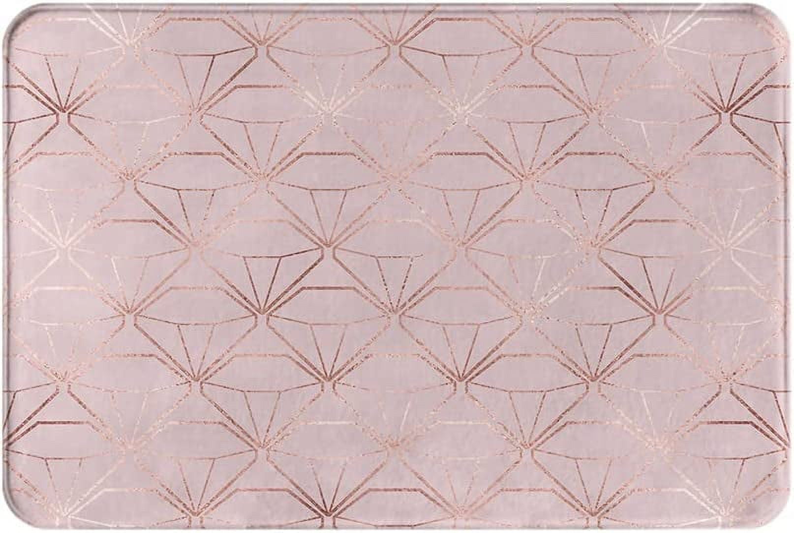 Bath Mat for Bathroom Luxury Rose Gold Diamonds Pattern Diamond ...