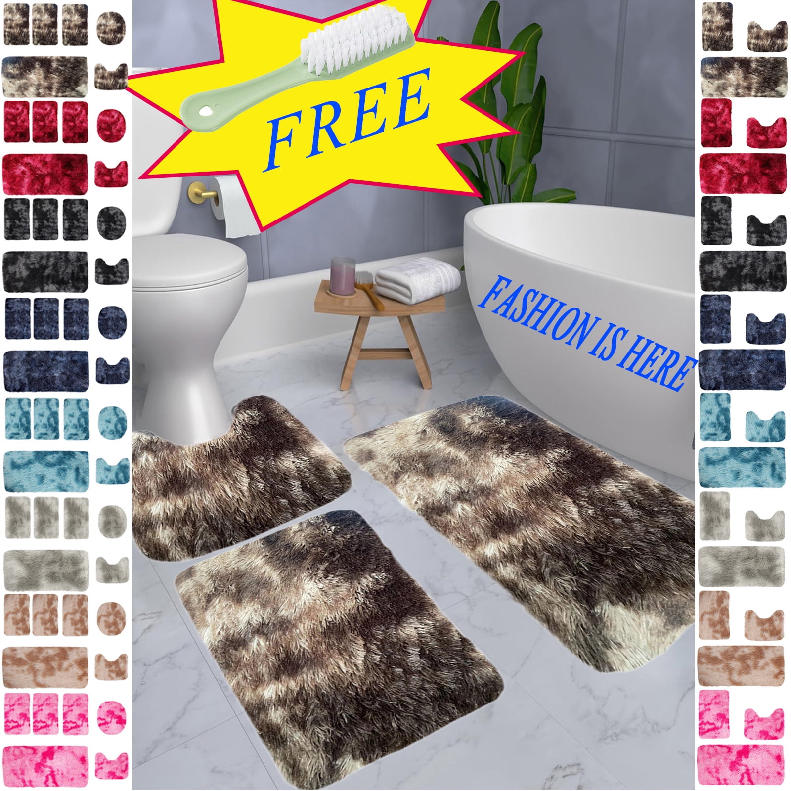 Bath Mat-Bathroom Mat Rug Non Slip Super Absorbent Stain Resistant ...
