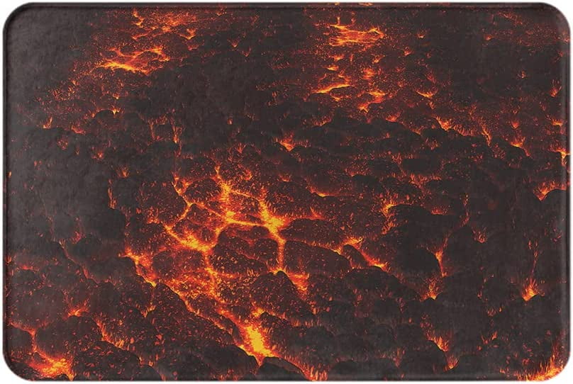 Bath Mat for Bathroom Molten Lava Texture Burning Floor Armageddon Hell ...
