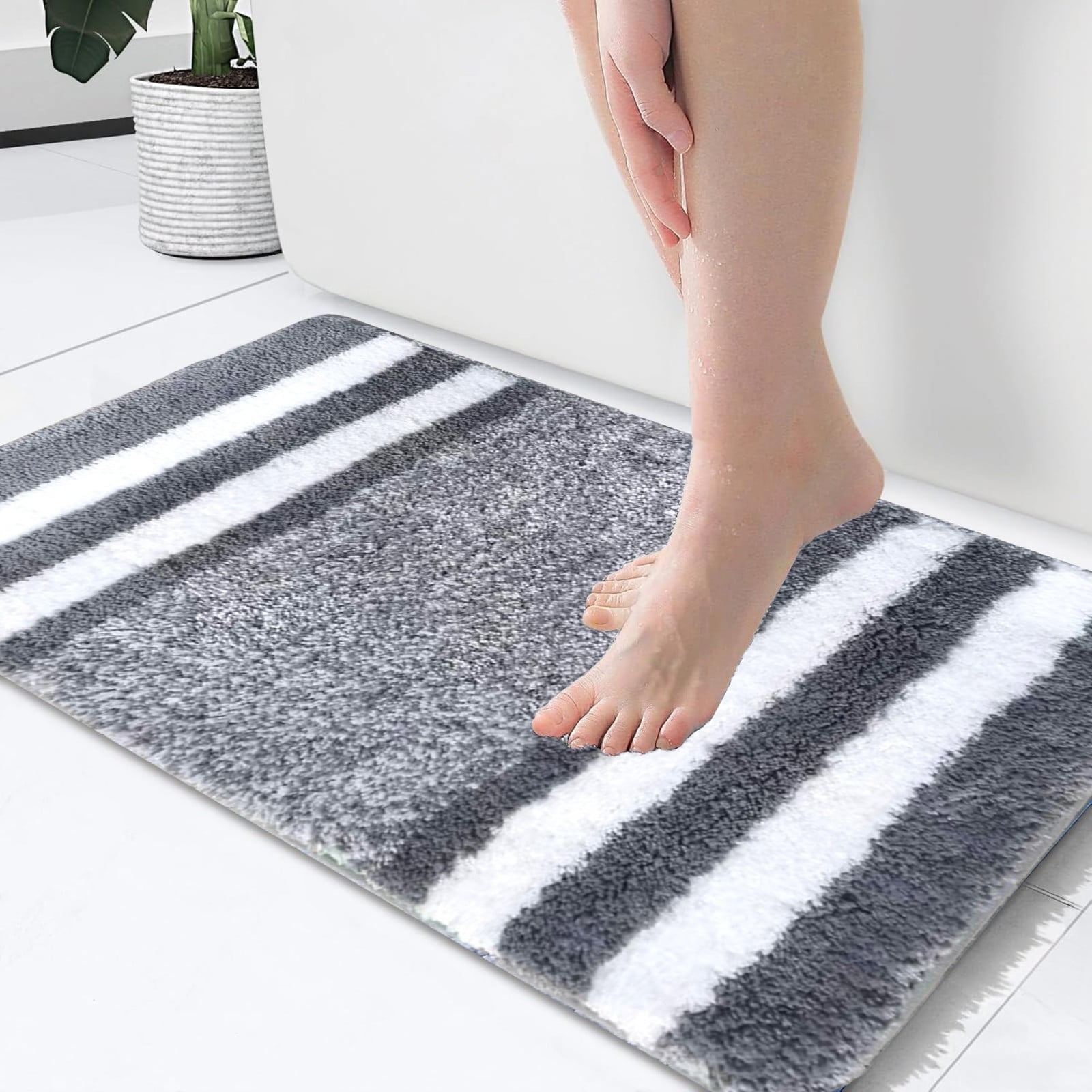 Yamaziot Bath Mat, Water Absorbing Bathroom Rug, Non Slip Quick Dry ...