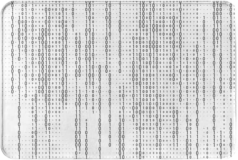 Bath Mat for Bathroom Streaming Binary Code Data Technology Decryption ...