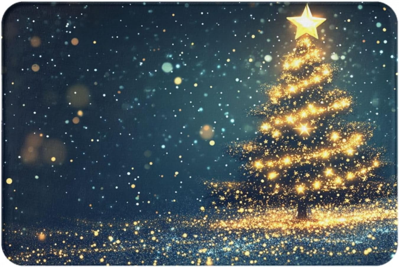 Bath Mat Christmas Tree Star Xmas Bathroom Rug Non Slip for Shower Soft ...