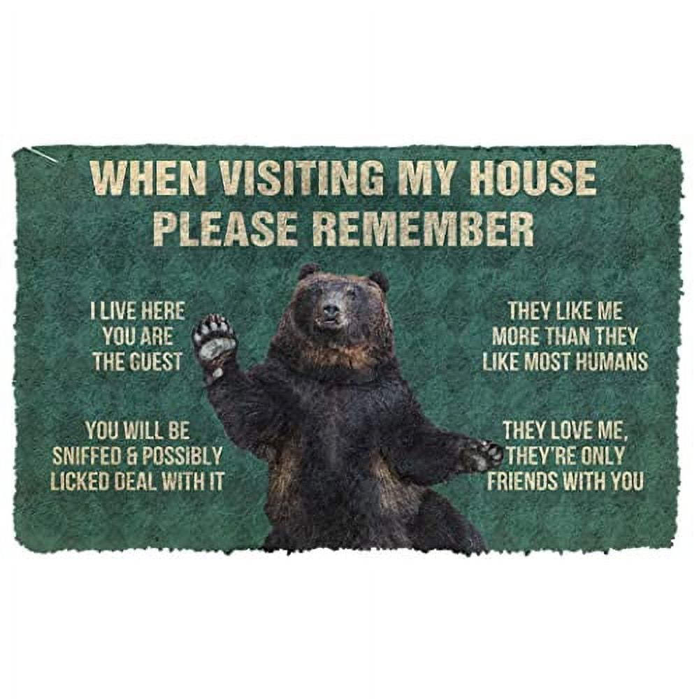 Bath Mat Cute Welcome Flannel Bathmat Please Remember Black Bears House ...