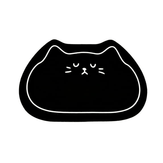 Bath Mat Diatomaceous Earth Absorbent Mat with Cute Kitten Design, Non ...
