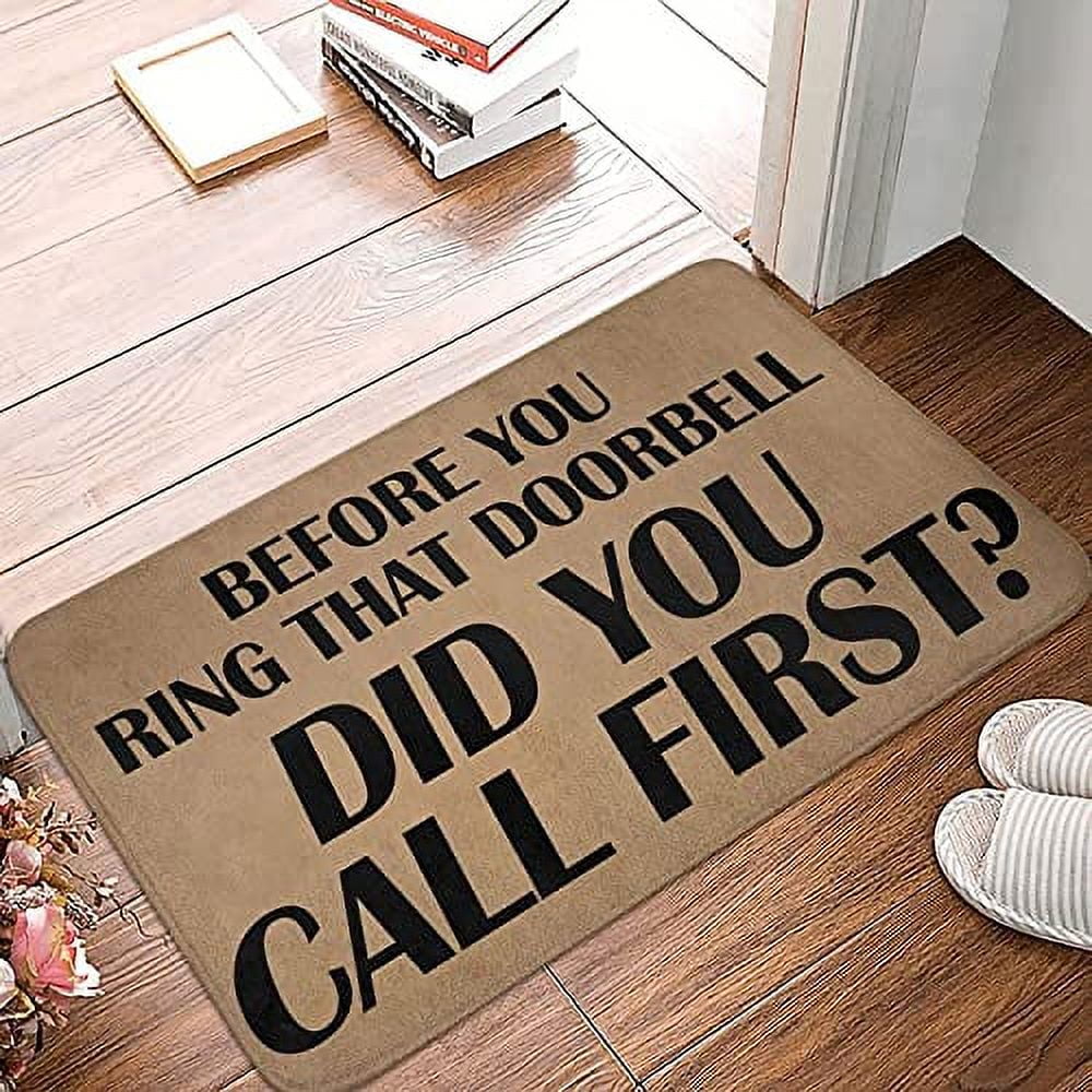 Bath Mat Did You Call First Indoor Outdoor Doormat Welcome Front Door ...